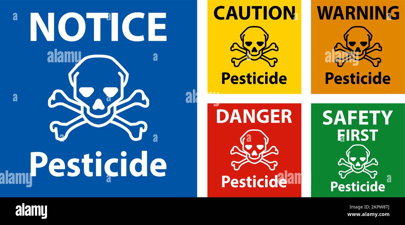 Warning Pesticide Symbol Sign On White Background Stock Vector Image ...