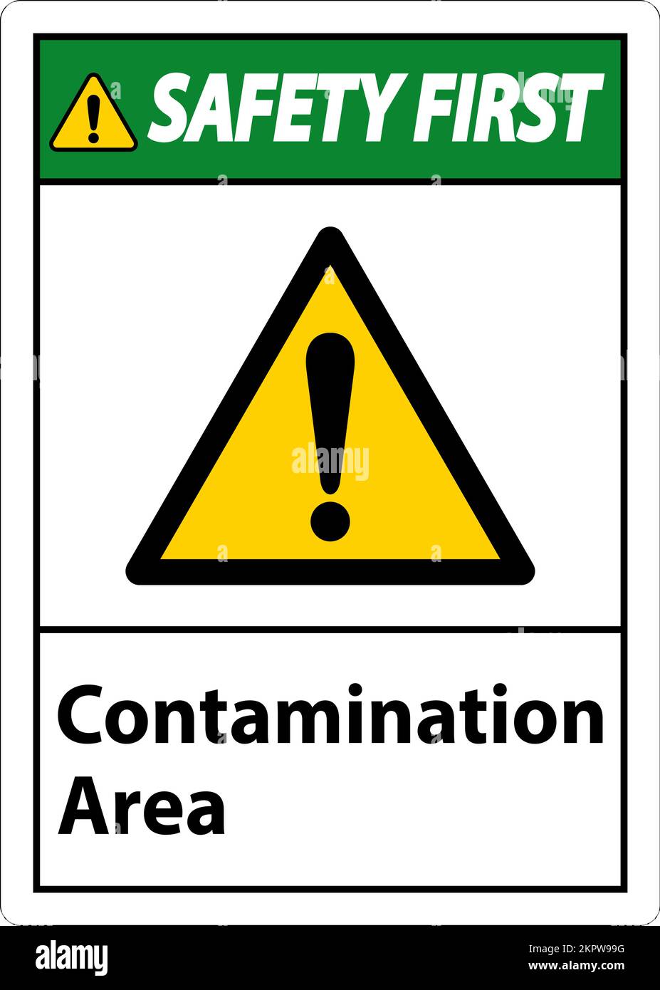 Contamination Area Safety First Sign On White Background Stock Vector ...