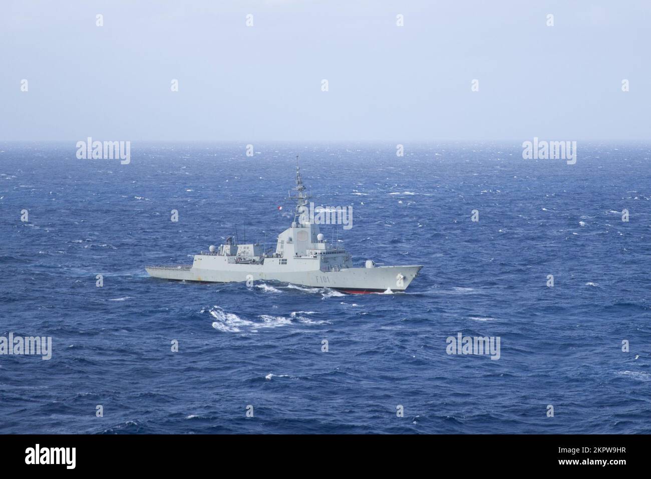 The Spanish Armada frigate Álvaro de Bazán (F 101) steams in the ...