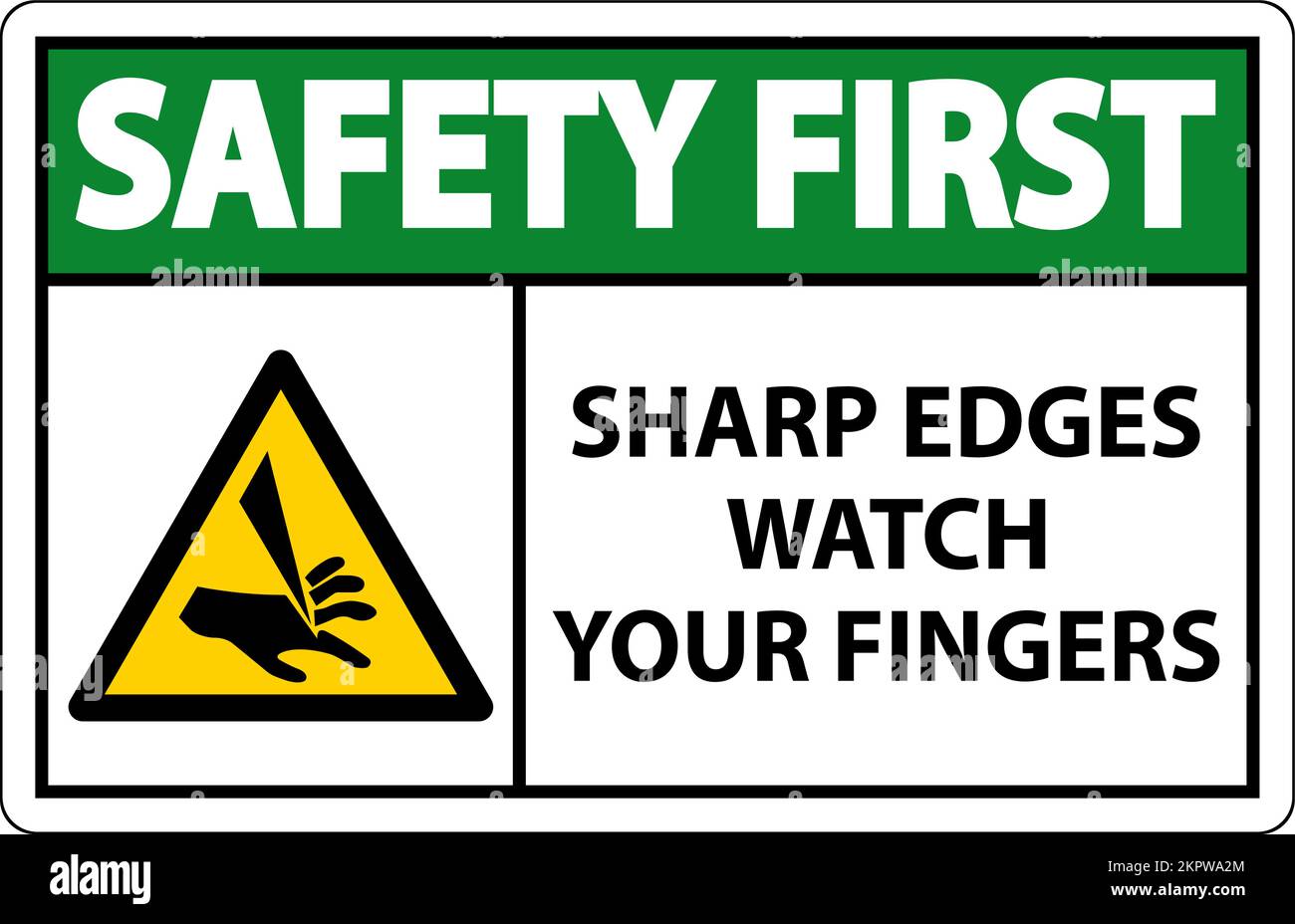 Safety First Sharp Edges Watch Your Fingers On White Background Stock ...