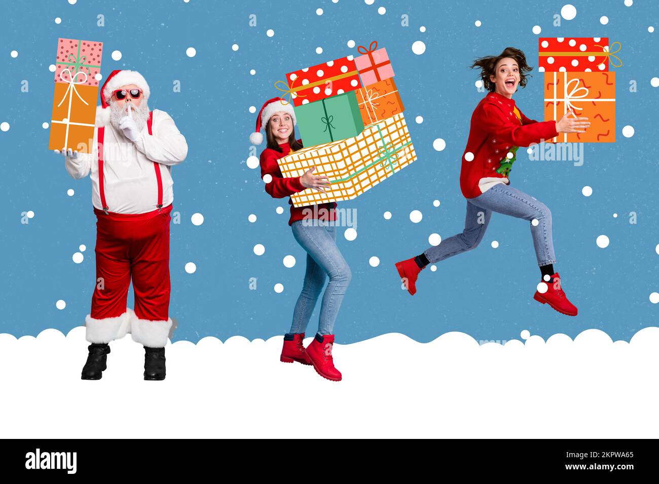 Creative photo 3d collage postcard poster greeting card of cartoon ...