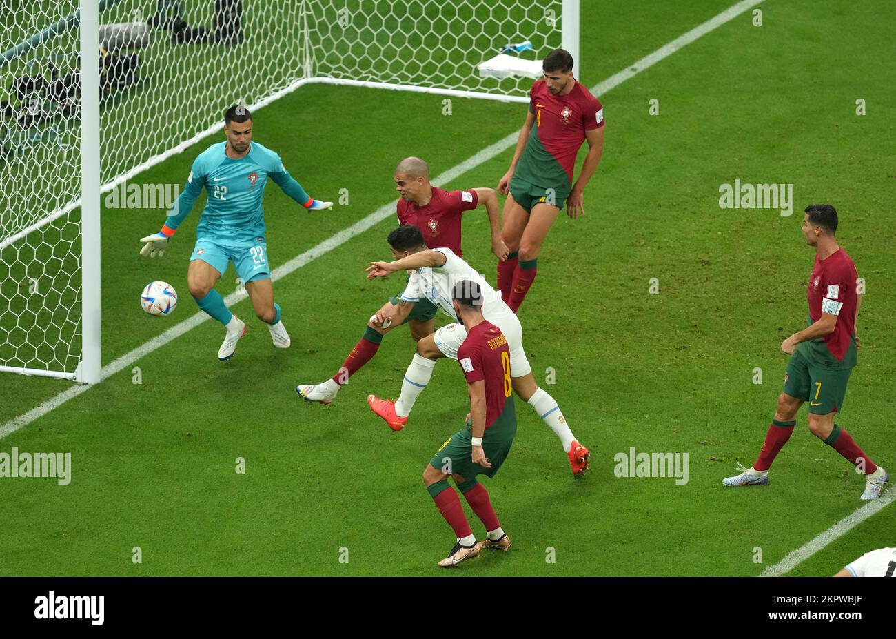 Uruguay's Luis Suarez attempts a shot on goal during the FIFA World Cup ...