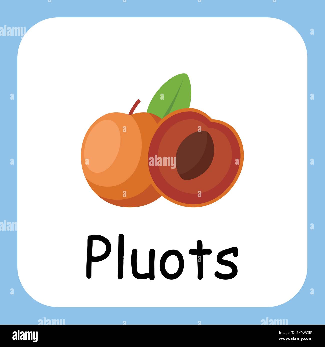 Pluots Clip Art, Illustration for Kids, cartoon fruit illustration ...