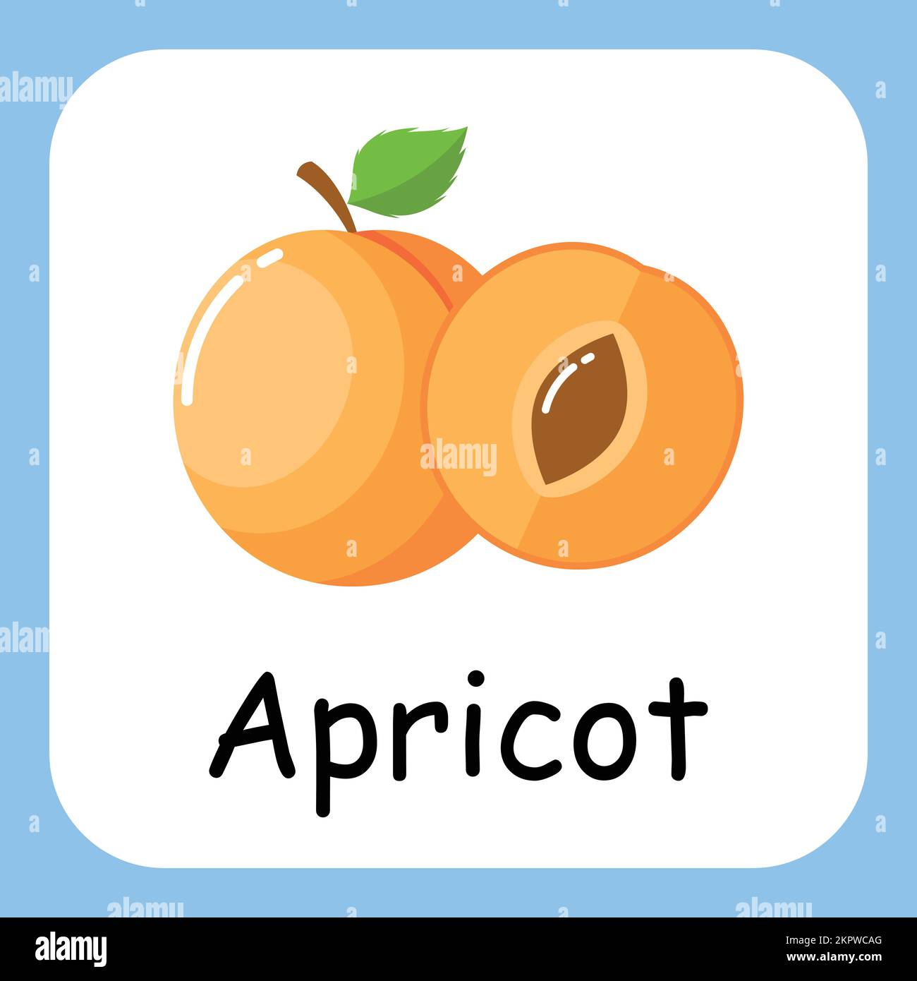 Apricot Clip Art, Illustration for Kids, cartoon fruit illustration ...