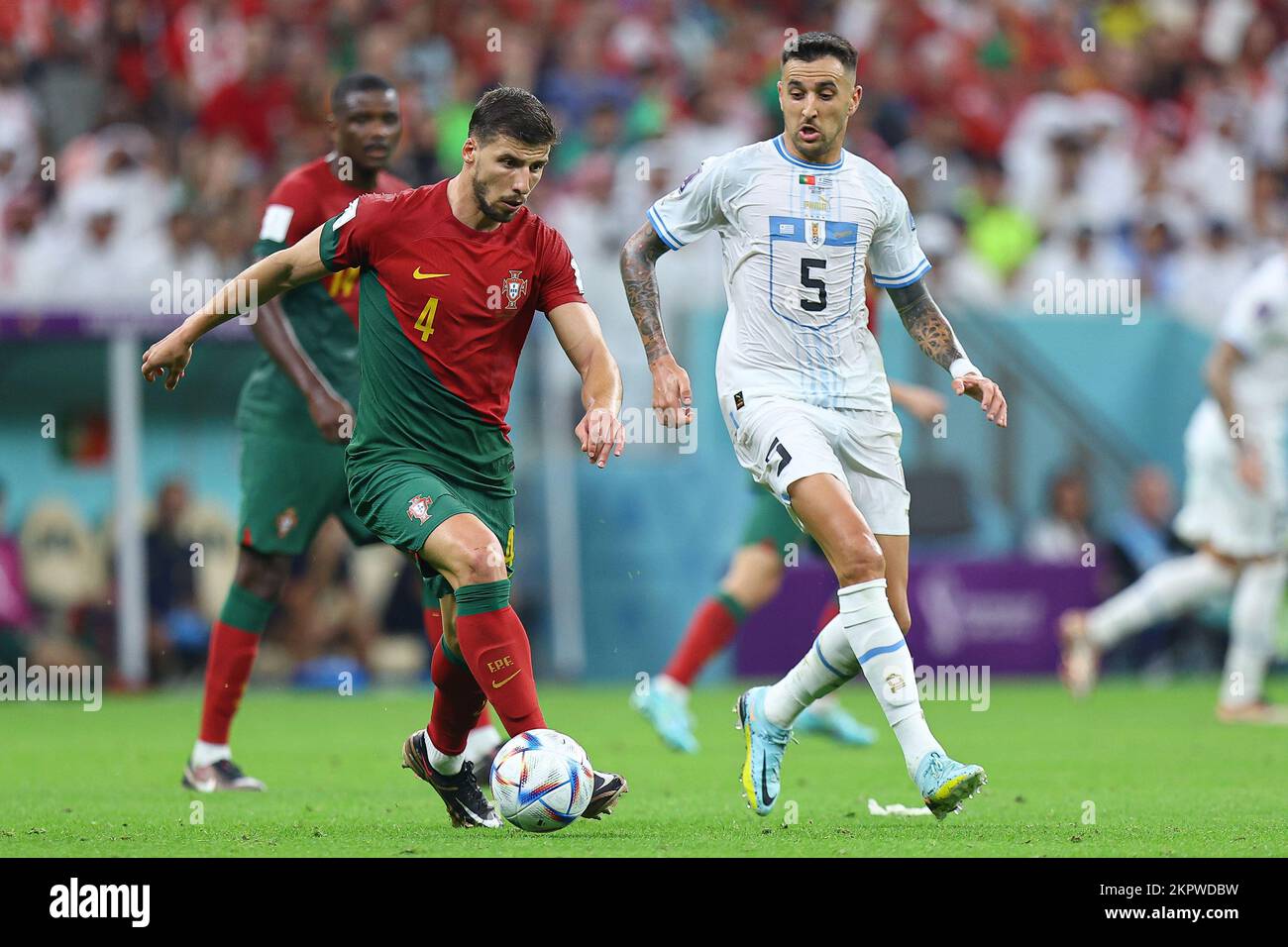 Ruben Dias, Matias Vecino during the FIFA World Cup Qatar 2022 Group H ...