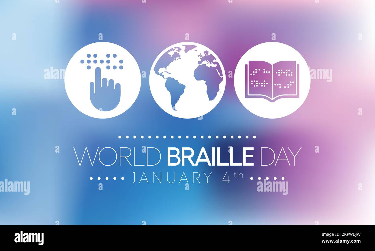 World Braille day is observed every year on January 4. Vector ...