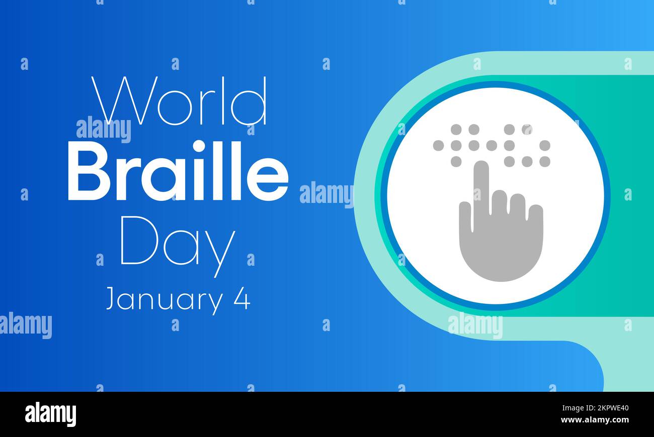 World Braille day is observed every year on January 4. Vector ...
