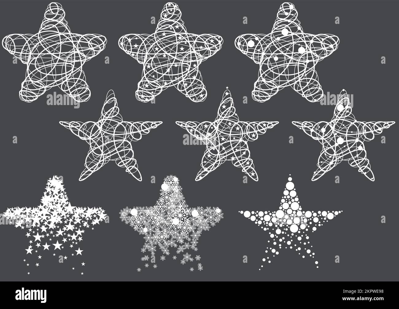 Set of Abstract Christmas Star Drawings Stock Vector Image & Art - Alamy