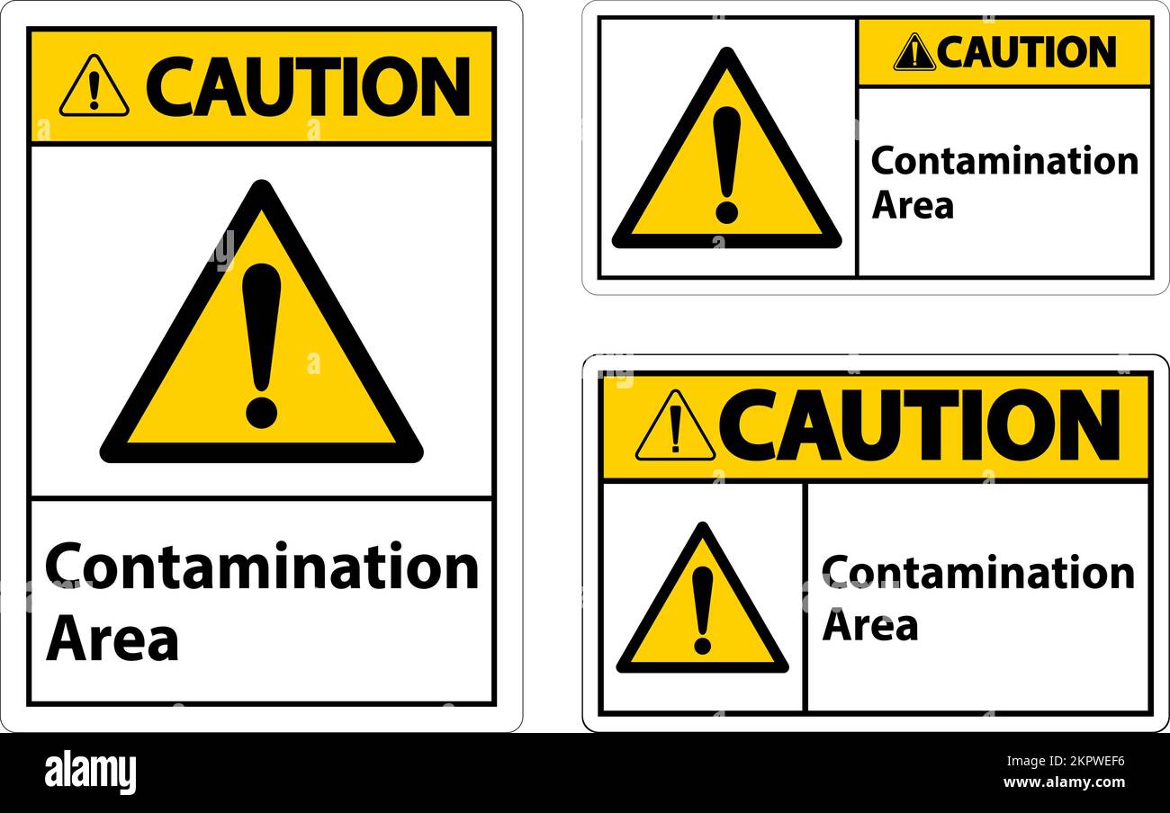 Contamination Area Caution Sign On White Background Stock Vector Image ...