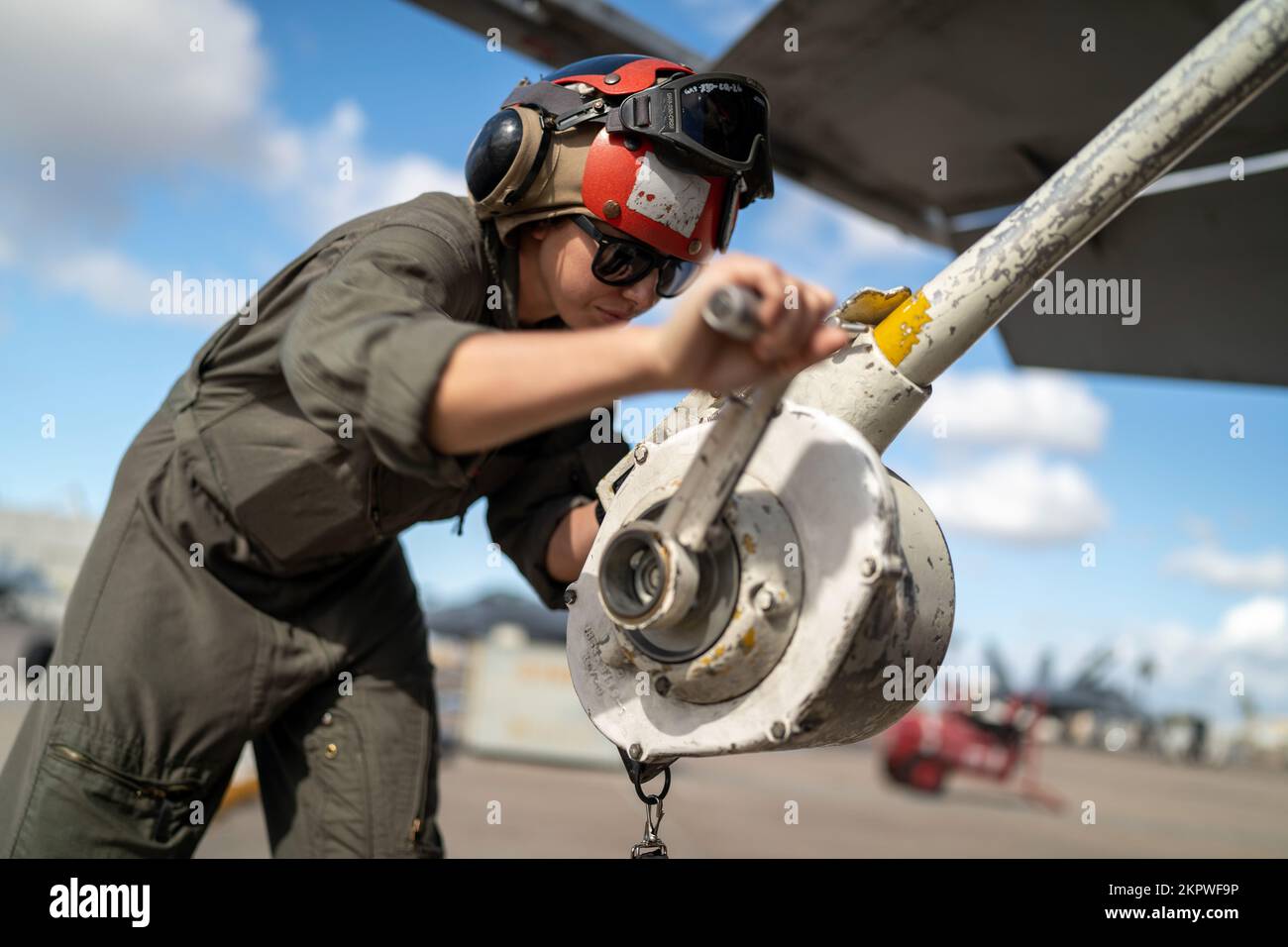 U.S. Marine Corps Sgt. Sarah Johnson, an aviation ordnance technician ...