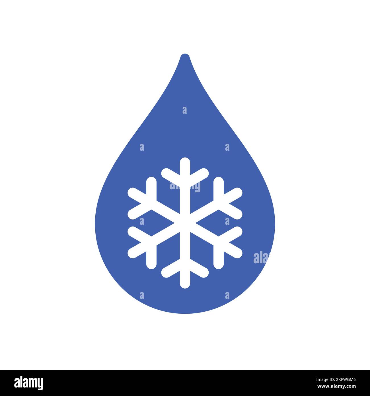 simple blue cold water droplet with snowflake icon symbol emblem ...