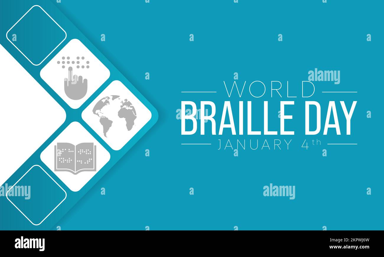 World Braille day is observed every year on January 4. Vector ...