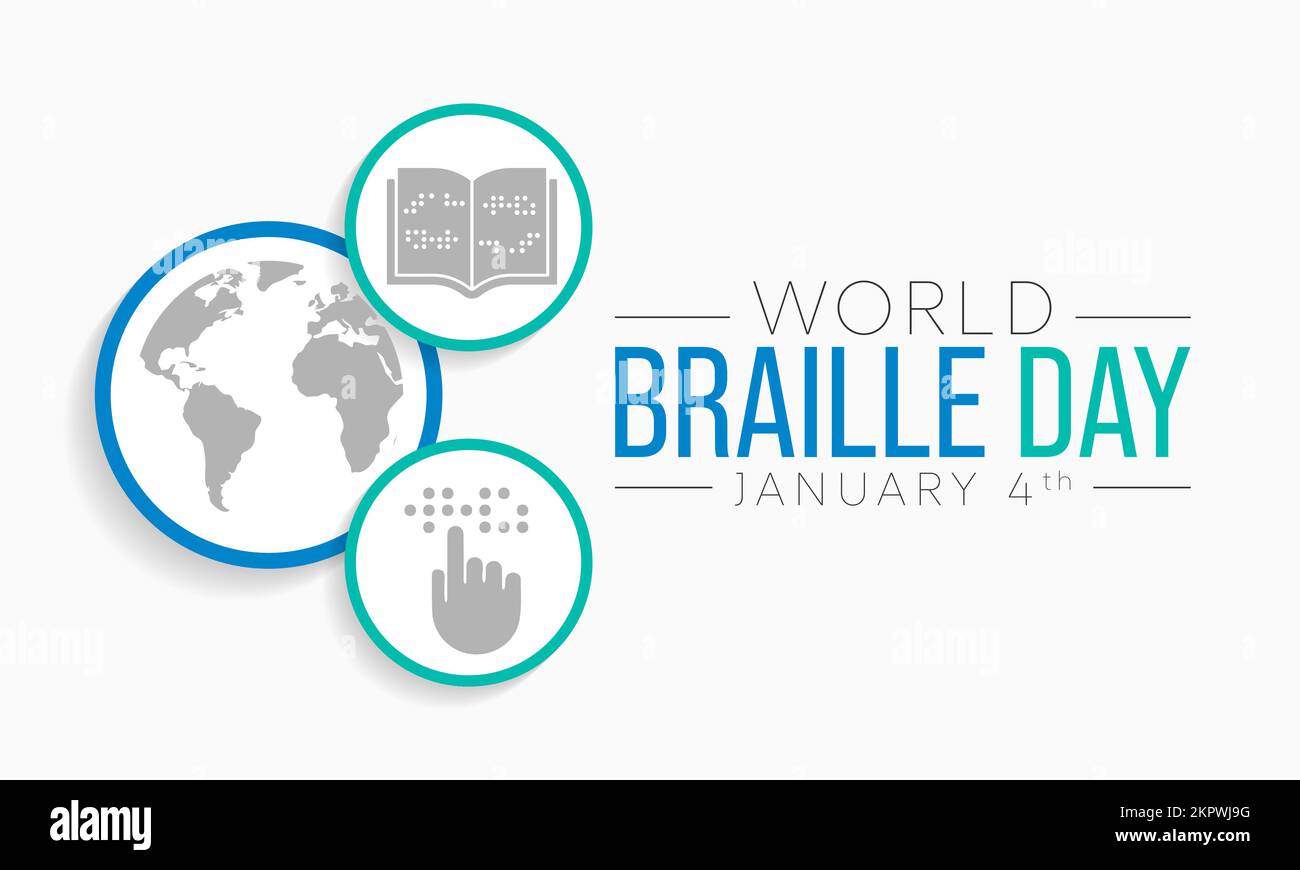 World Braille day is observed every year on January 4. Vector ...
