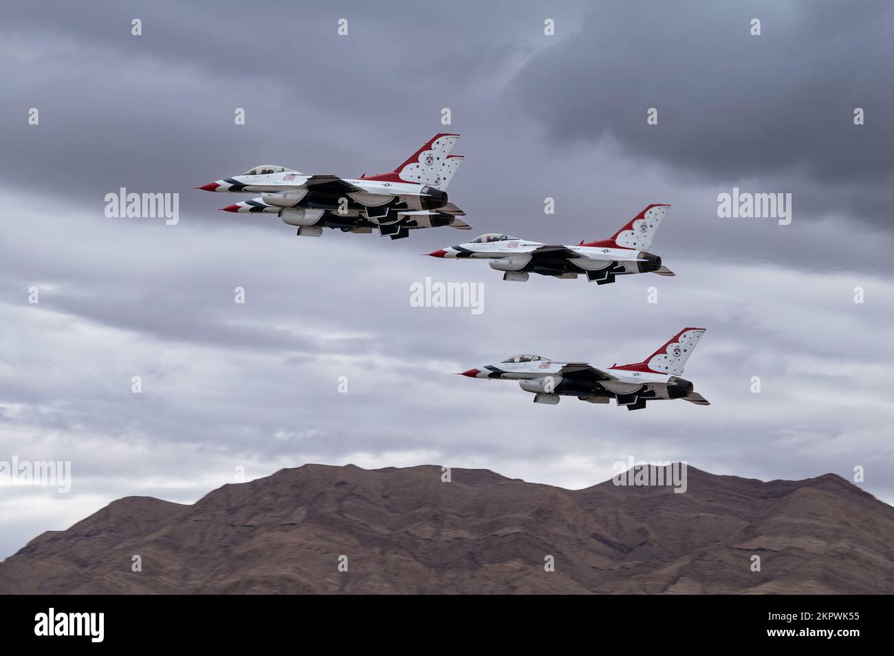 Four F-16 Fighting Falcon fighter jets assigned to the U.S. Air Force ...
