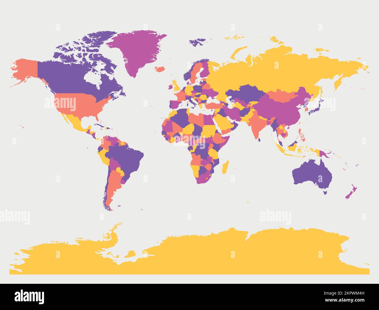 World blank map. High detailed political map of World Stock Vector ...