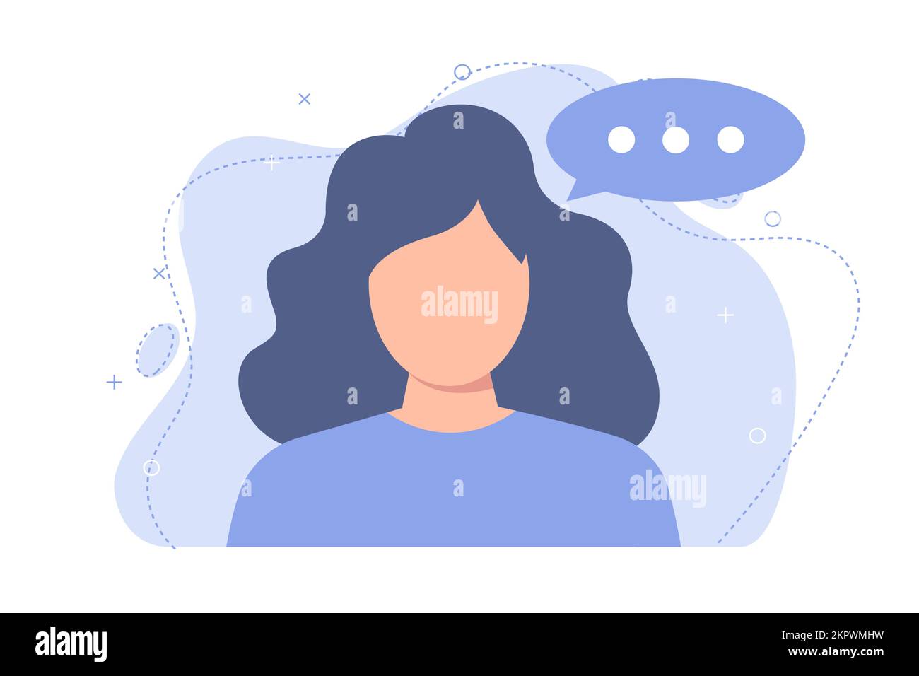 Beautiful girl is talking on a video call. Online meet concept Stock ...