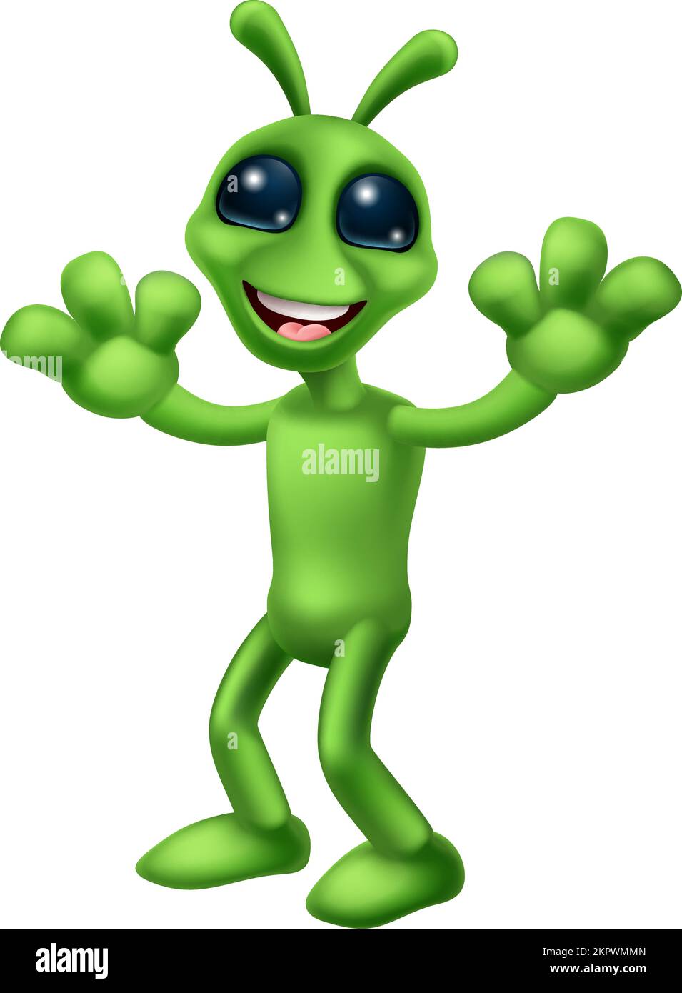 Alien Cute Little Green Man Martian Cartoon Mascot Stock Vector Image ...