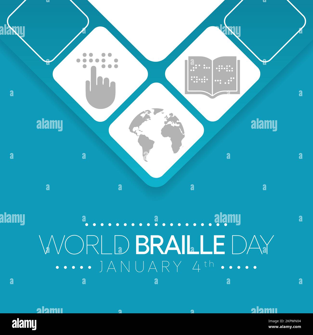 World Braille day is observed every year on January 4. Vector ...