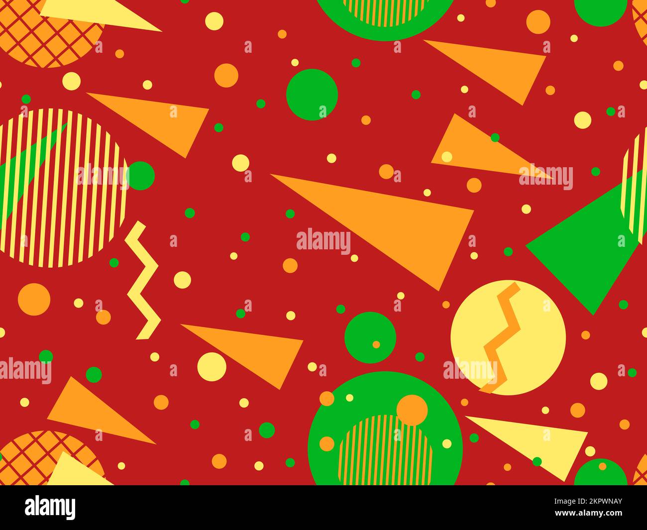 Memphis seamless pattern with geometric shapes in 80s style. Colorful ...