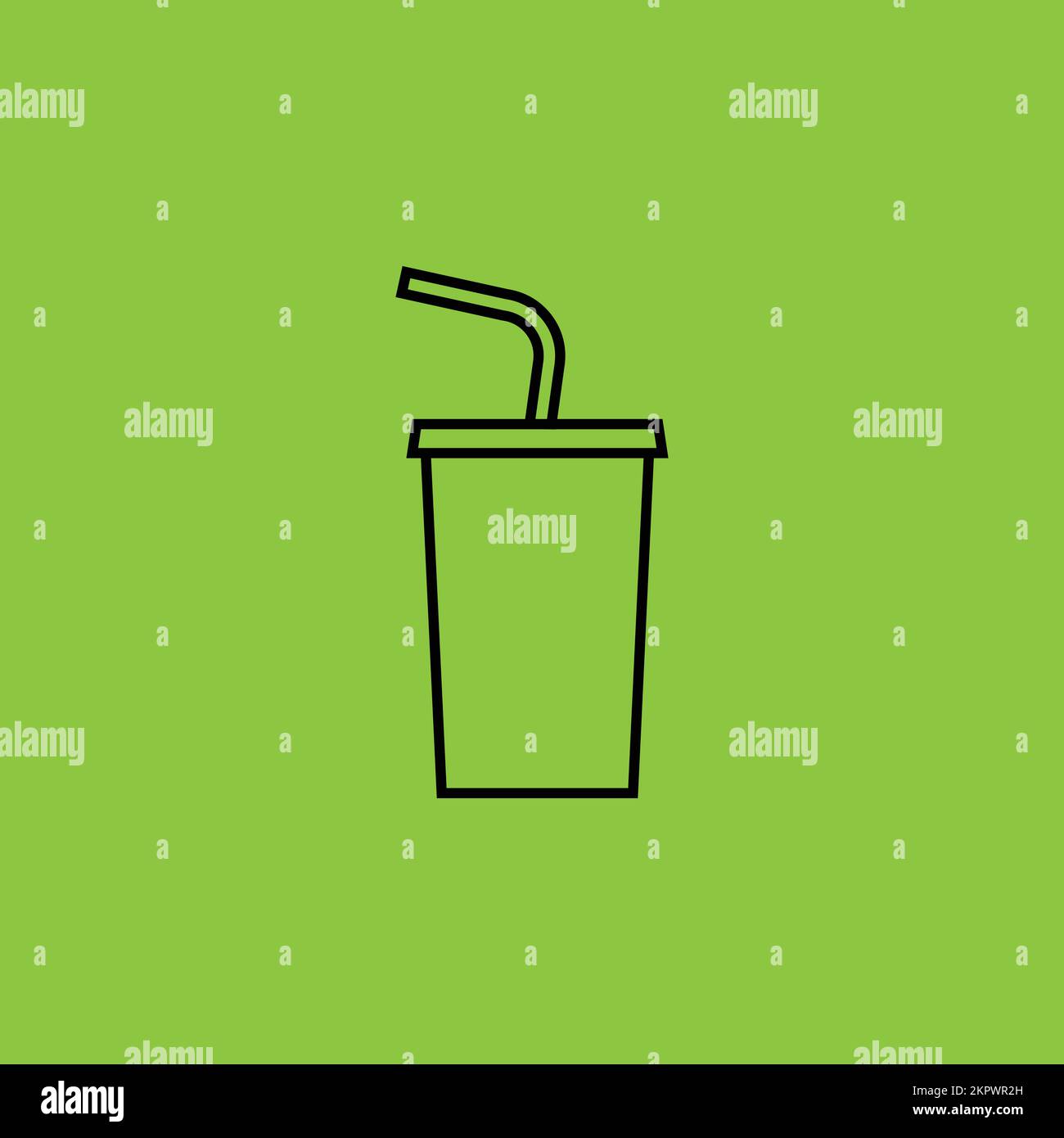 Cola icon isolated on Yellow Background. Fast Food Concept. - Vector ...