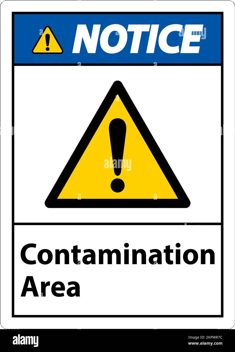 Contamination Area Notice Sign On White Background Stock Vector Image ...