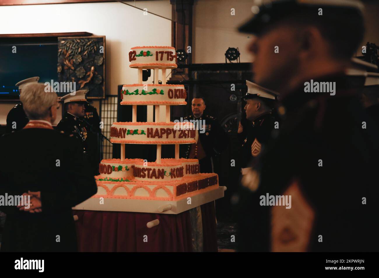 U.S. Marines with 3d Marine Division celebrate the 247th Marine Corps ...