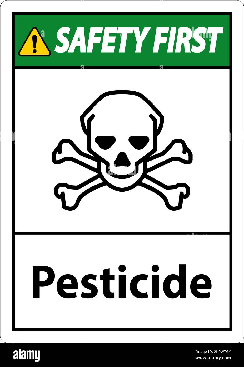 Safety First Pesticide Symbol Sign On White Background Stock Vector ...