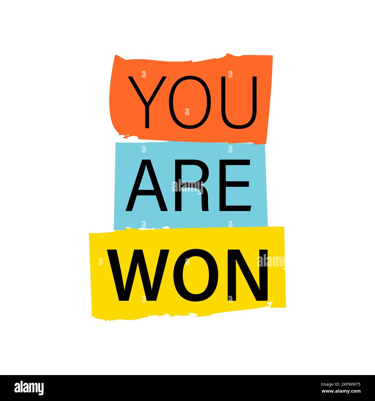You are won. Beautiful symbol with three multicolored strips Stock ...