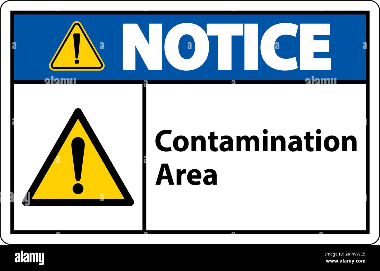 Contamination Area Notice Sign On White Background Stock Vector Image ...