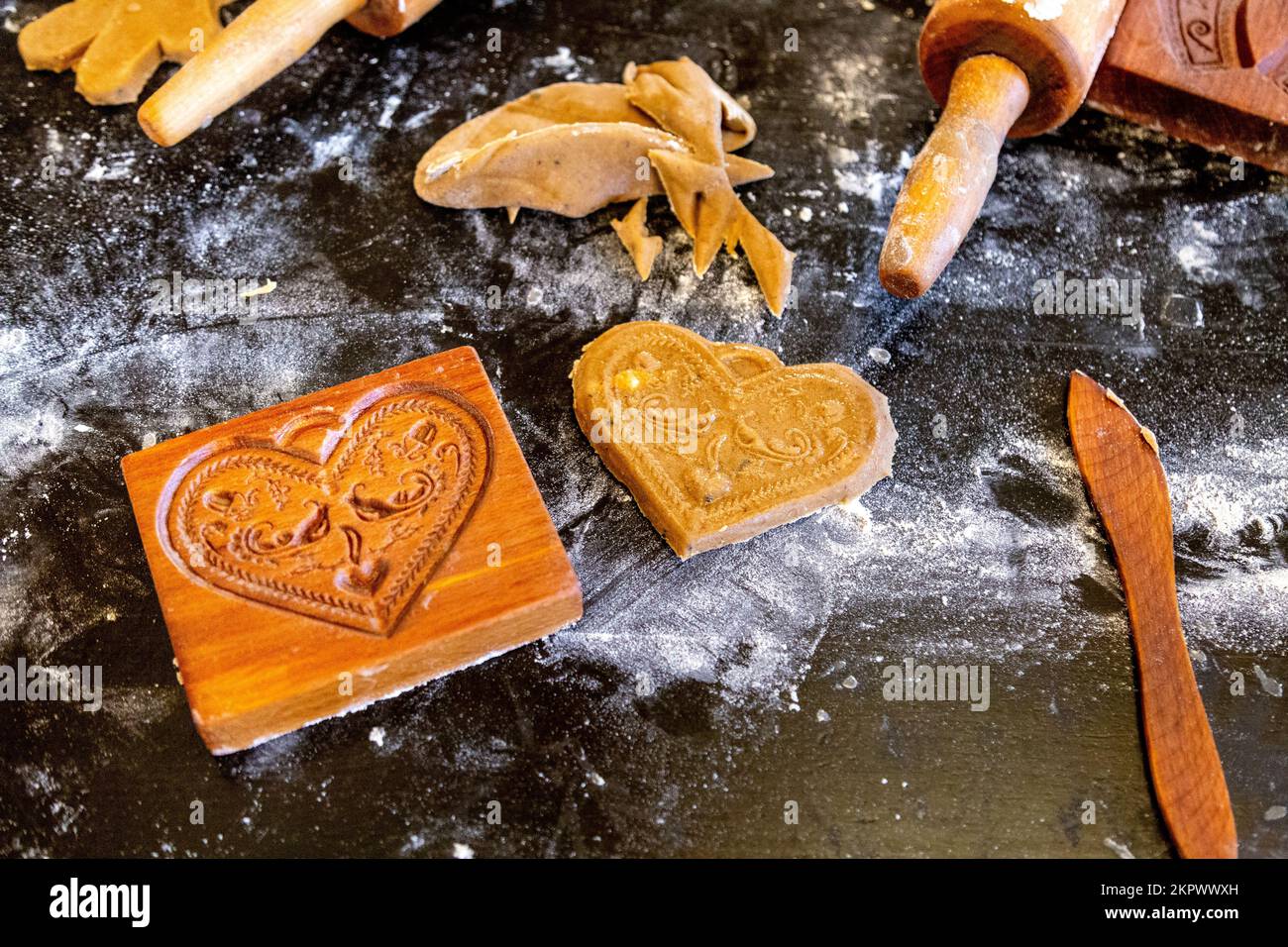 Rolling pins and cookie moulds at gingerbread making workshop at The ...