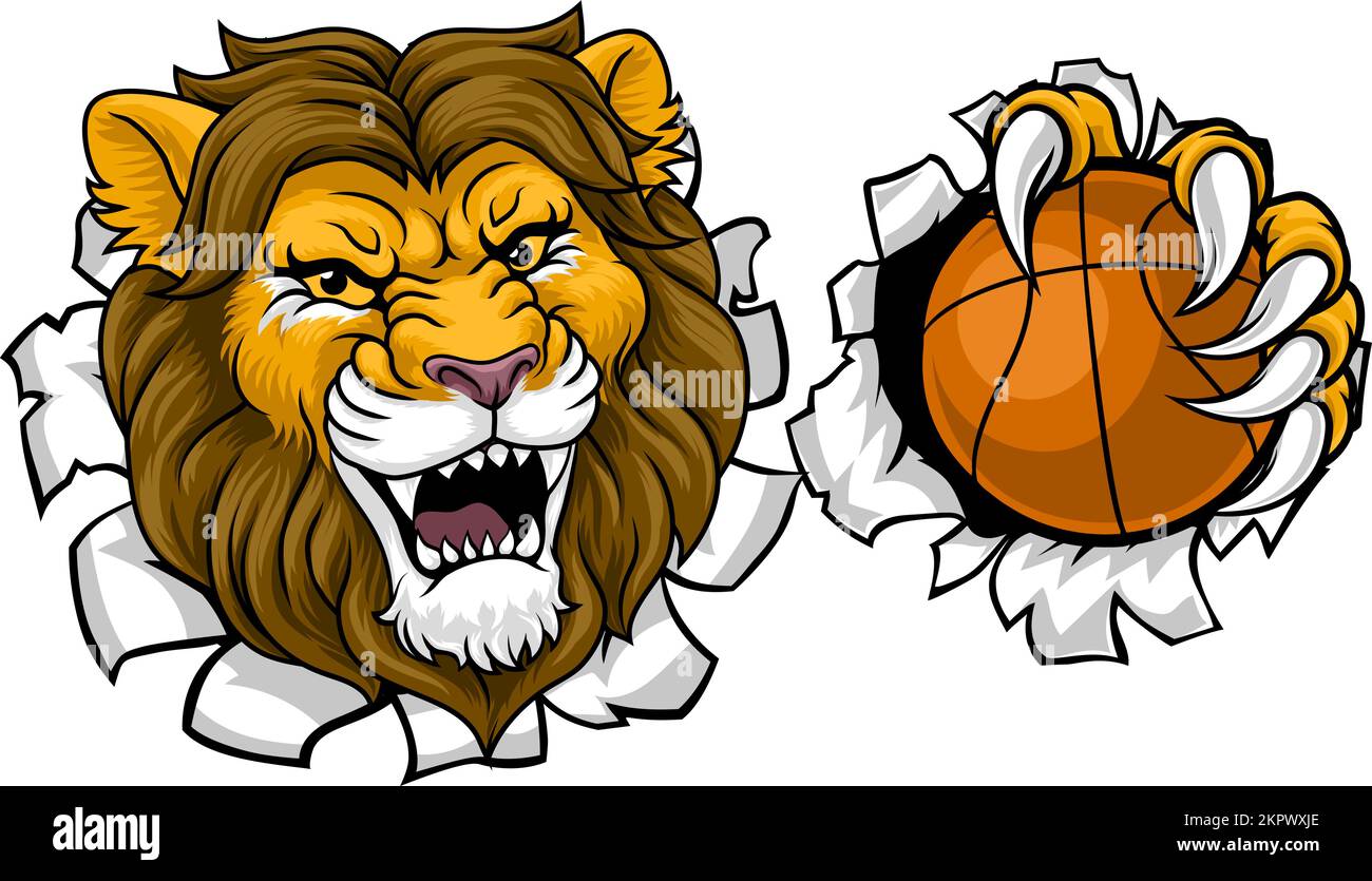 Lion Basketball Animal Sports Team Mascot Stock Vector Image & Art - Alamy