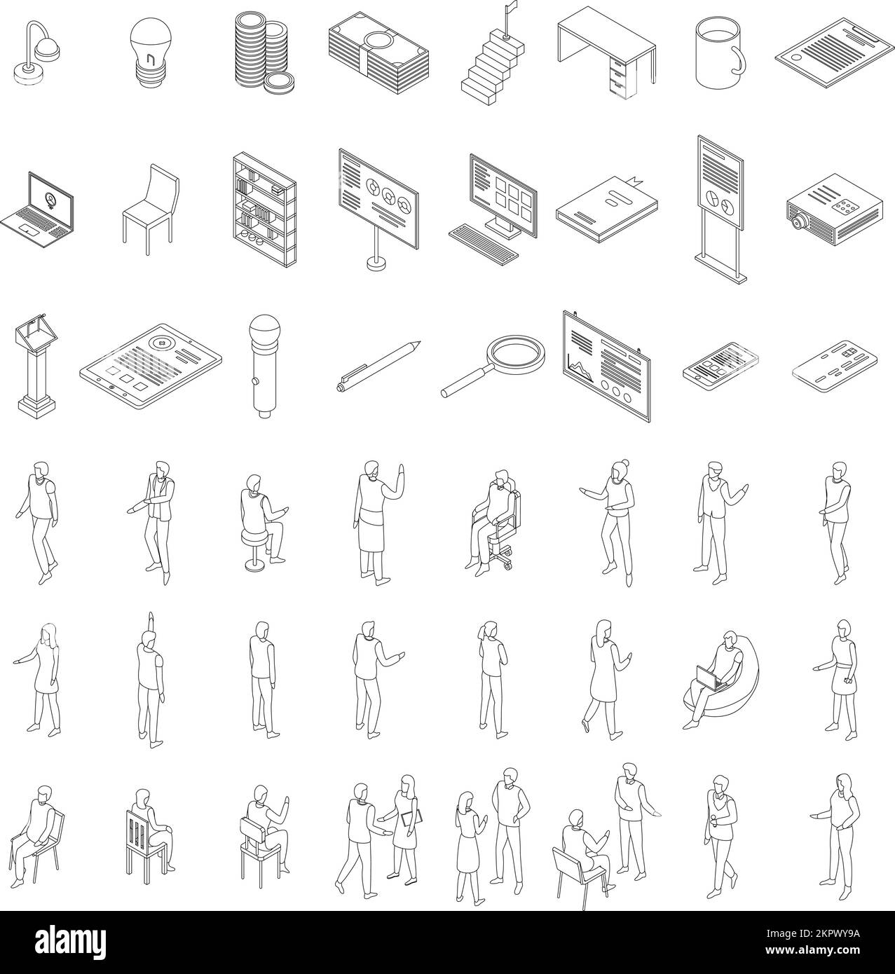 Staff education icons set. Isometric set of staff education vector ...
