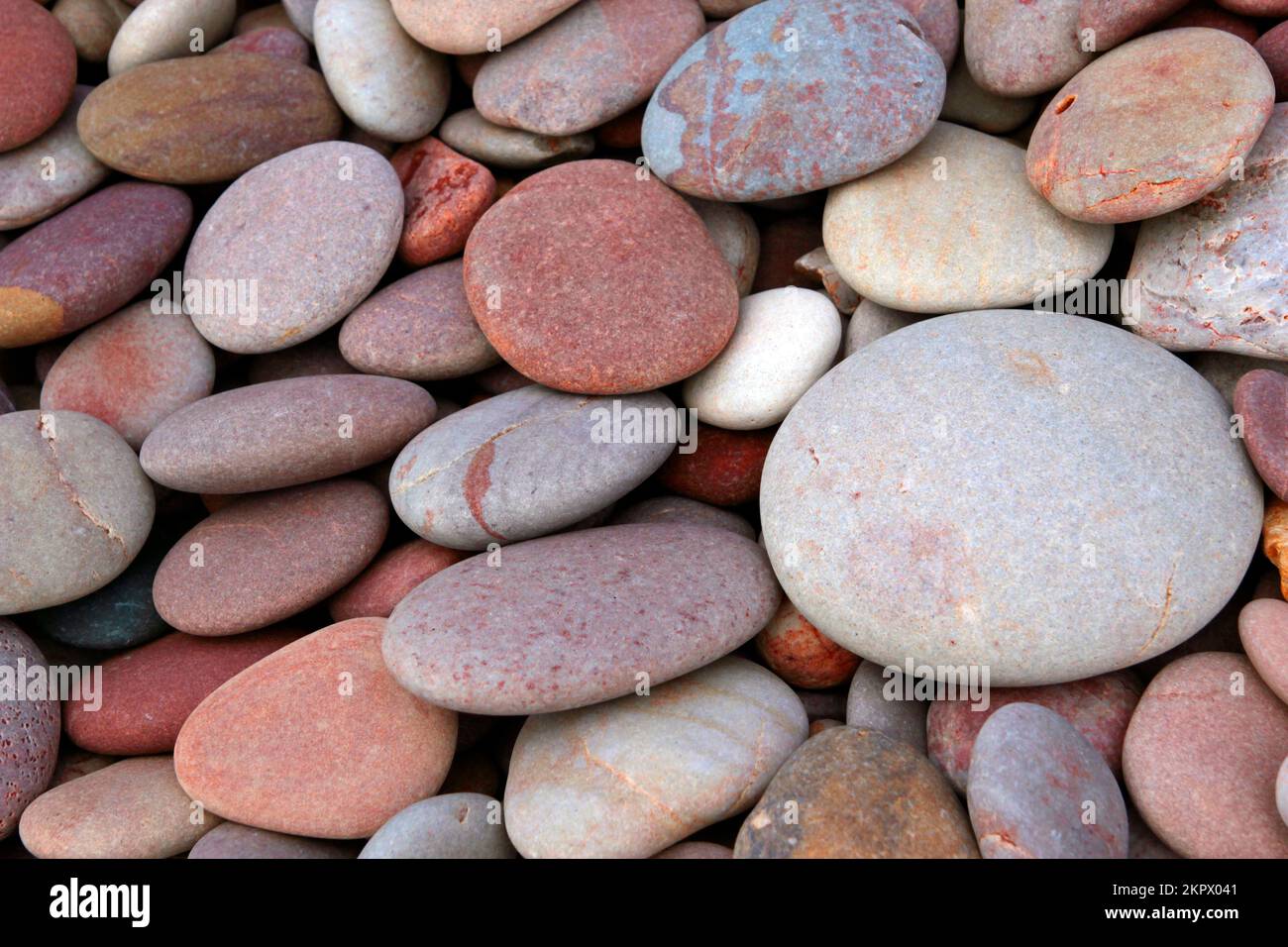 Rounded colourful pebbles lying at a beach Stock Photo - Alamy