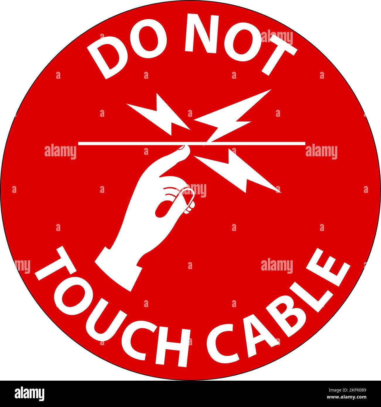 Danger Do Not Touch Cable Sign On White Background Stock Vector Image ...