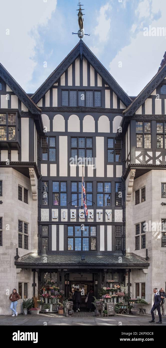 London, UK, Sept 2022, view of the Liberty facade, a luxury department ...