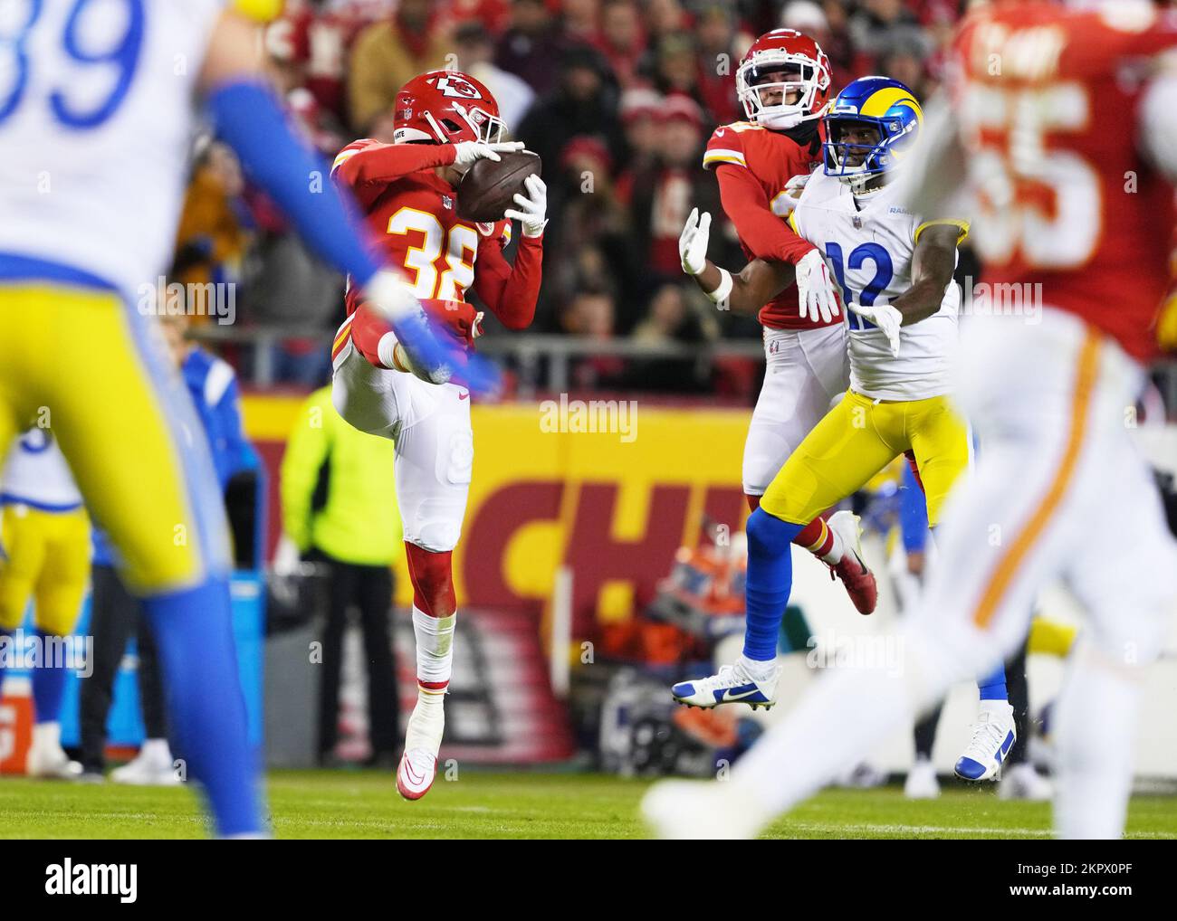 NOV 27, 2022: Kansas City Chiefs cornerback L'Jarius Sneed (38) makes a ...
