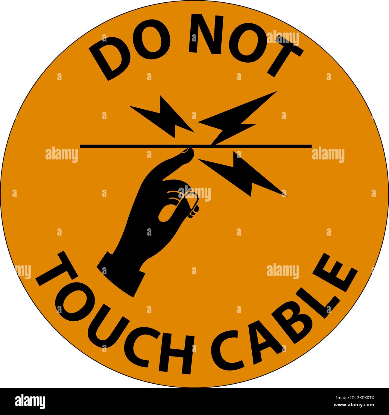 Warning Do Not Touch Cable Sign On White Background Stock Vector Image ...