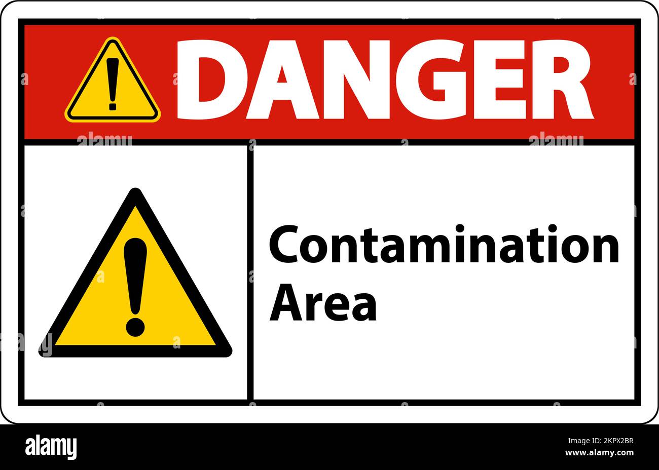 Contamination Area Danger Sign On White Background Stock Vector Image ...