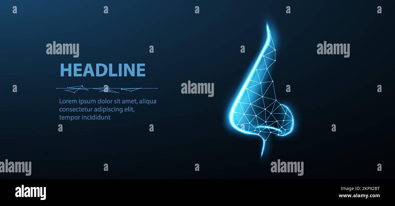 Nose. Abstract vector illustration. Isolated on blue. Nose plastic ...