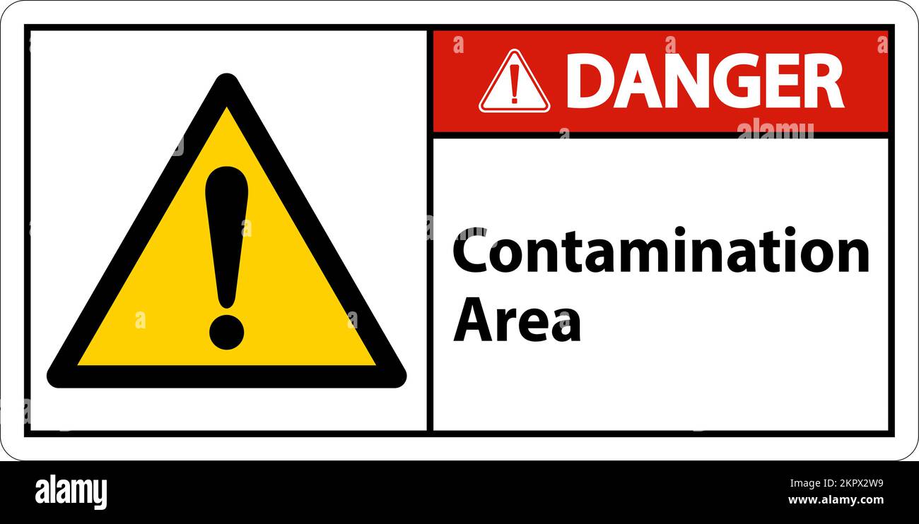 Contamination Area Danger Sign On White Background Stock Vector Image ...
