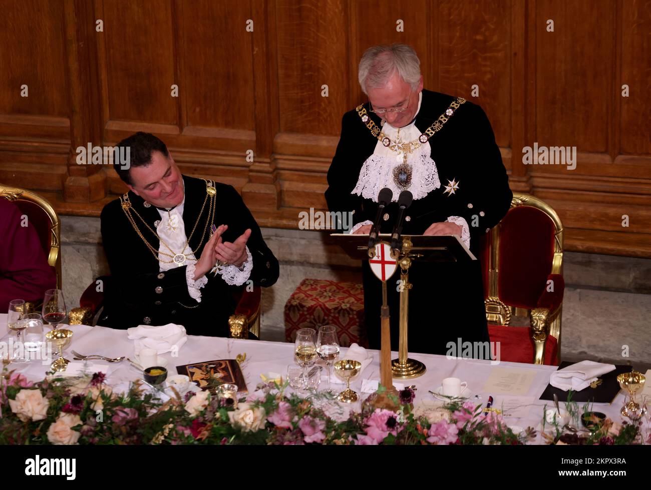 The Lord Mayor of London, Nicholas Lyons speaking at the annual Lord ...