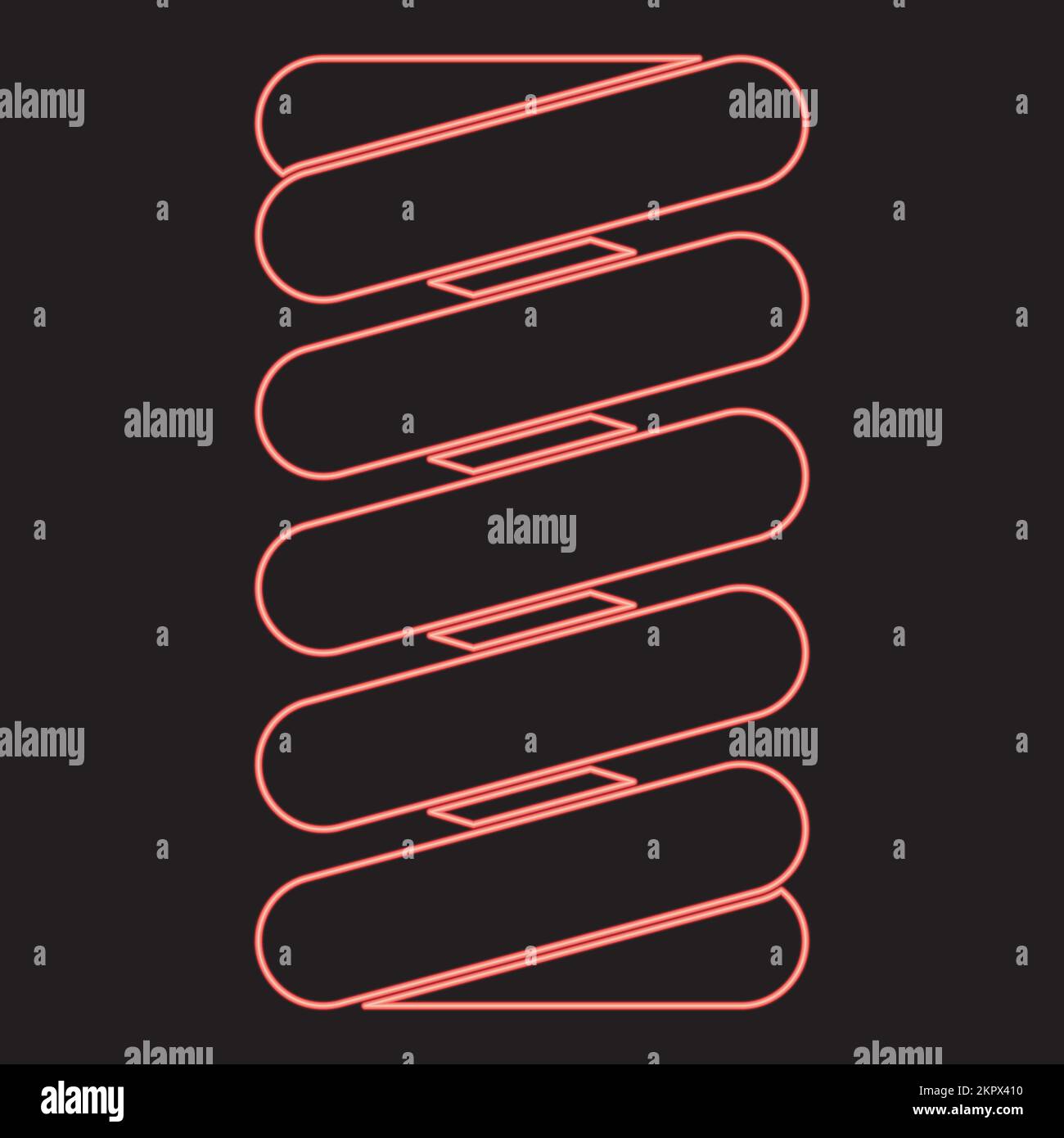Neon spring coil red color vector illustration image flat style light ...