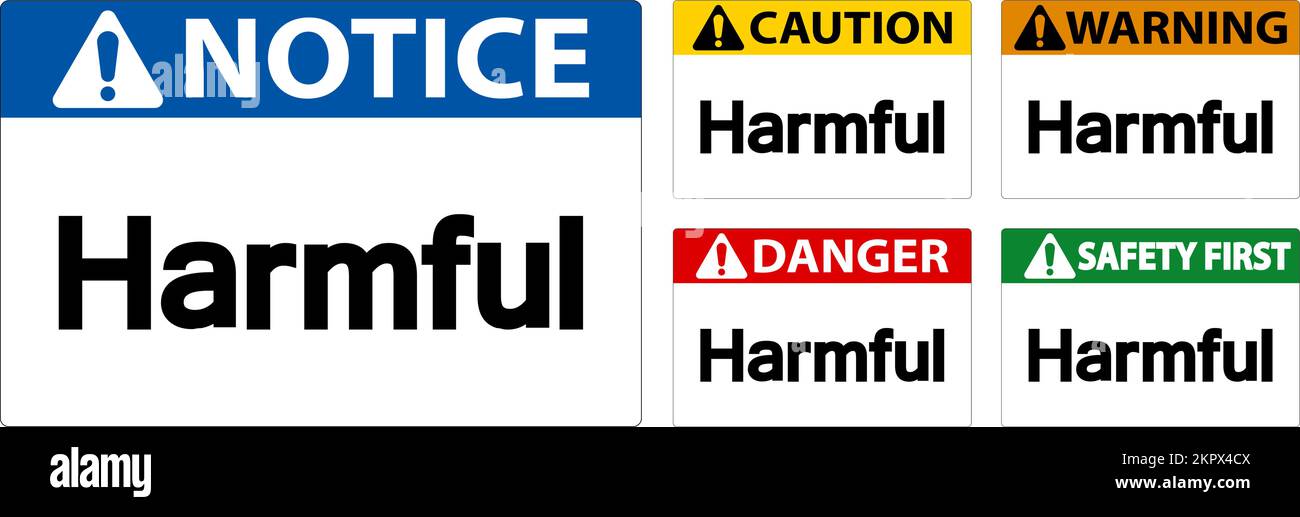 Harmful Warning Sign On White Background Stock Vector Image & Art - Alamy