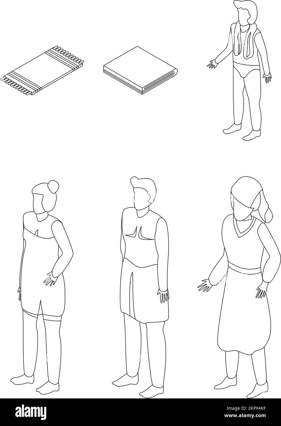 Towel icons set. Isometric set of towel vector icons outline vector on ... Towel icons set. Isometric set of towel vector icons outline vector on ...