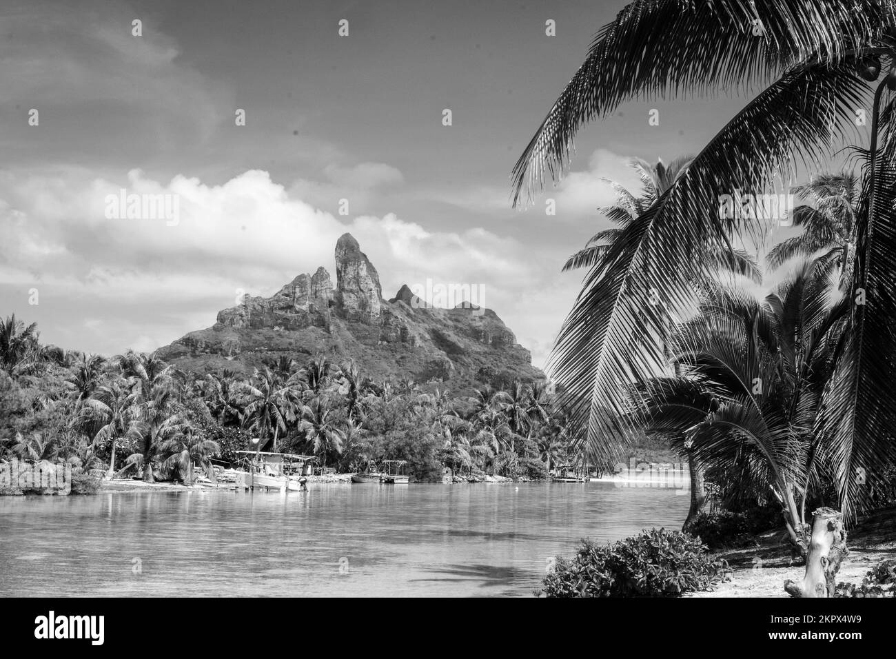 Black and white Bora Bora Stock Photo - Alamy