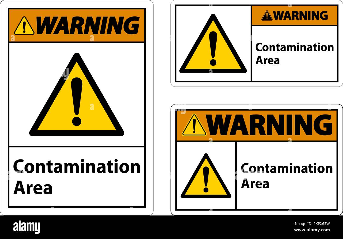 Contamination Area Warning Sign On White Background Stock Vector Image ...