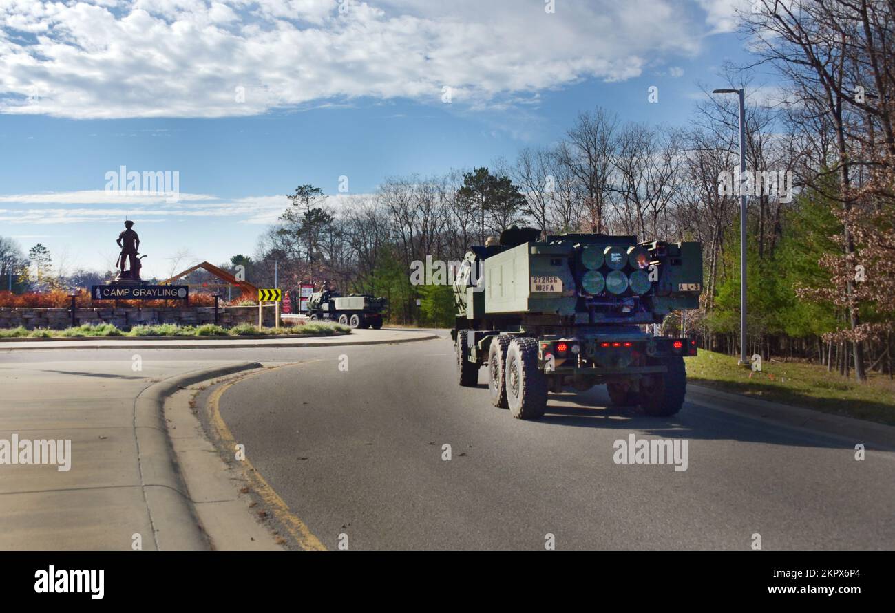 M142 HIMARS from, A Battery, 182nd Field Artillery, Michigan National ...