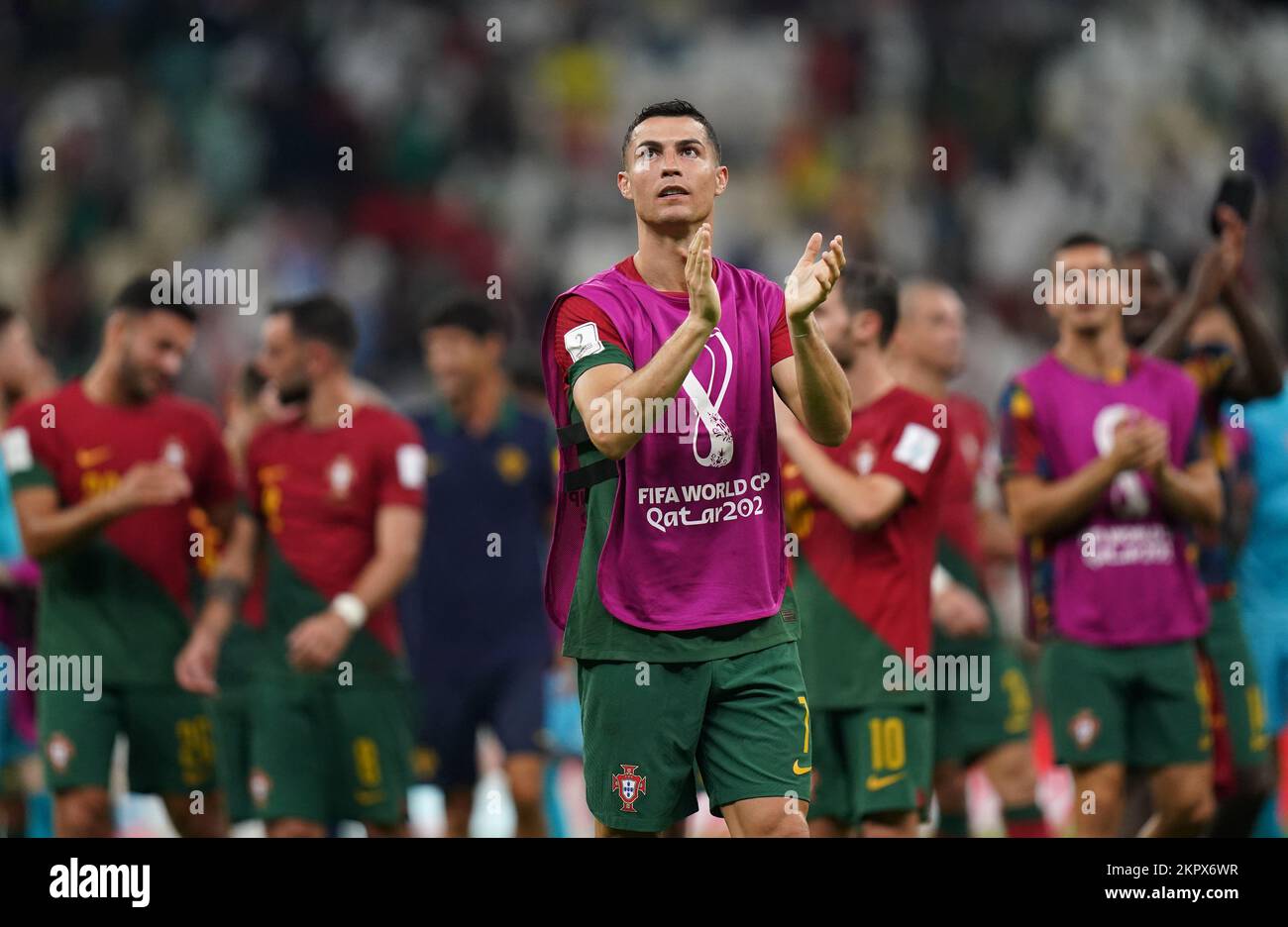 Portugal's Cristiano Ronaldo applauds the fans after the FIFA World Cup ...