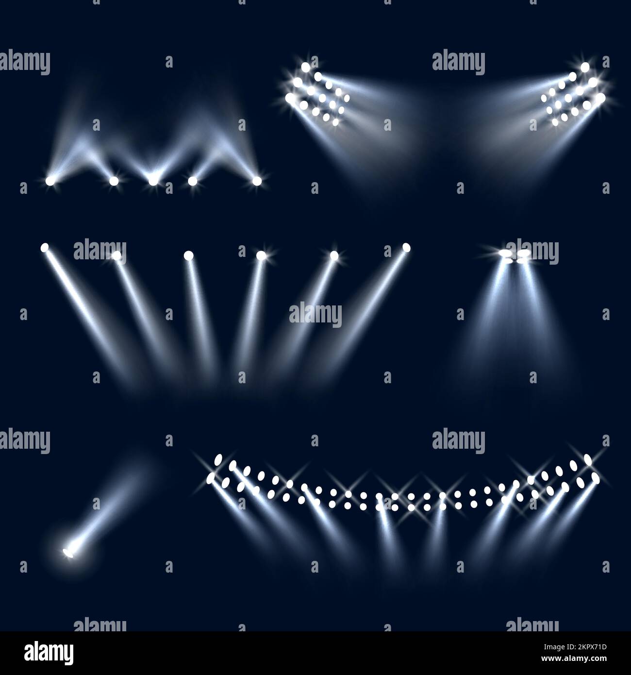 Stadium spotlights. Big area illumination professional lamp with ...