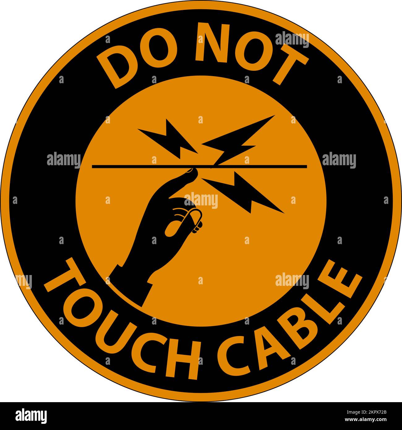 Warning Do Not Touch Cable Sign On White Background Stock Vector Image ...